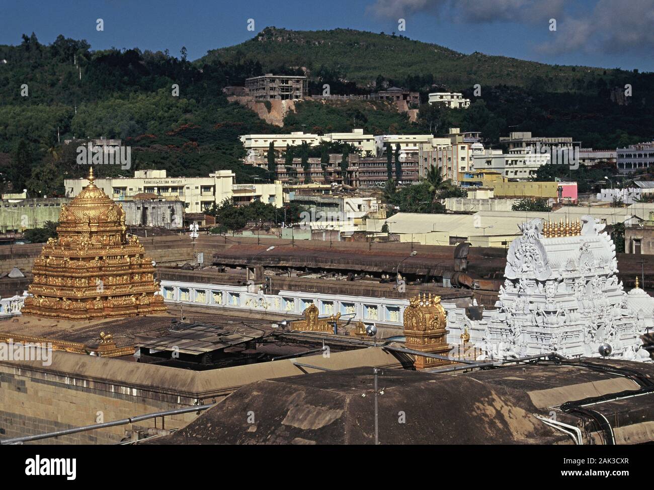 View of the temple complex of Tirumala Tirupati in the federal state of ...
