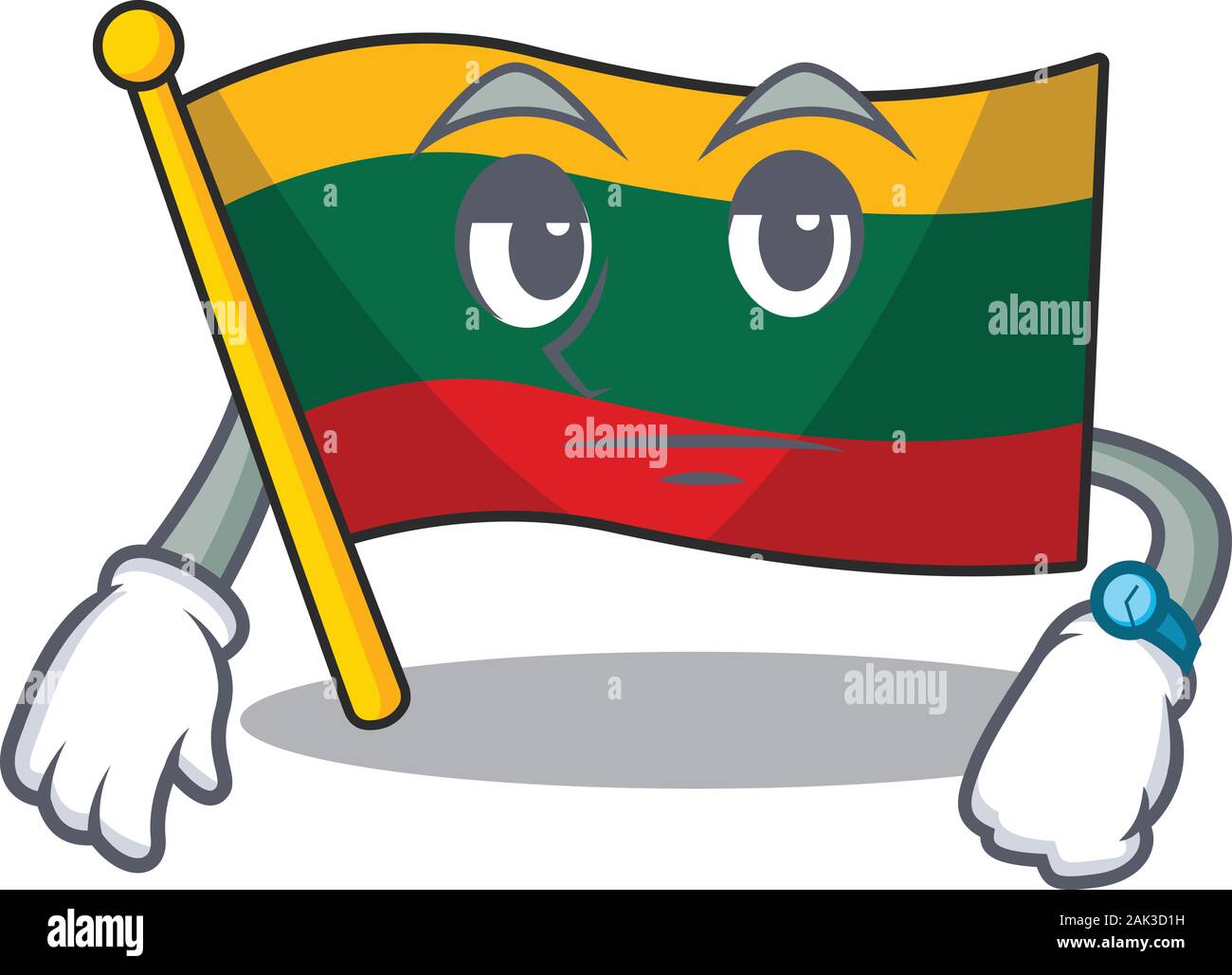 cartoon character design of flag lithuania on a waiting gesture Stock ...