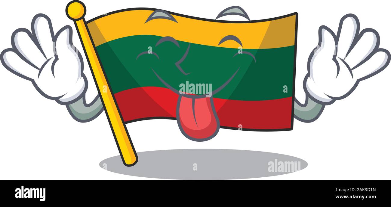 Cute flag lithuania cartoon mascot style with Tongue out Stock Vector ...
