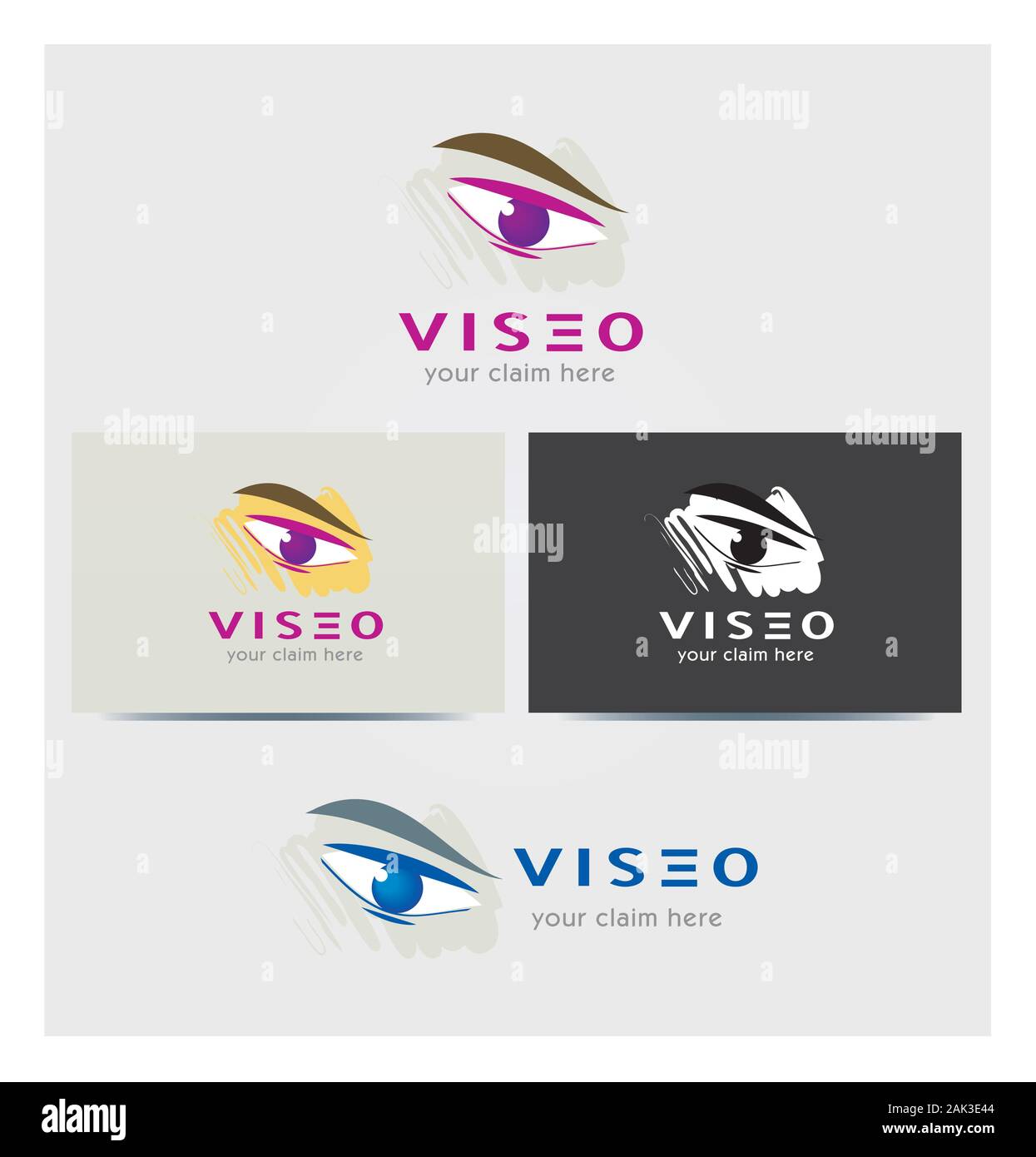 Eye Icon, Logo for Corporate Business, Card Mock up in Several Colors ...