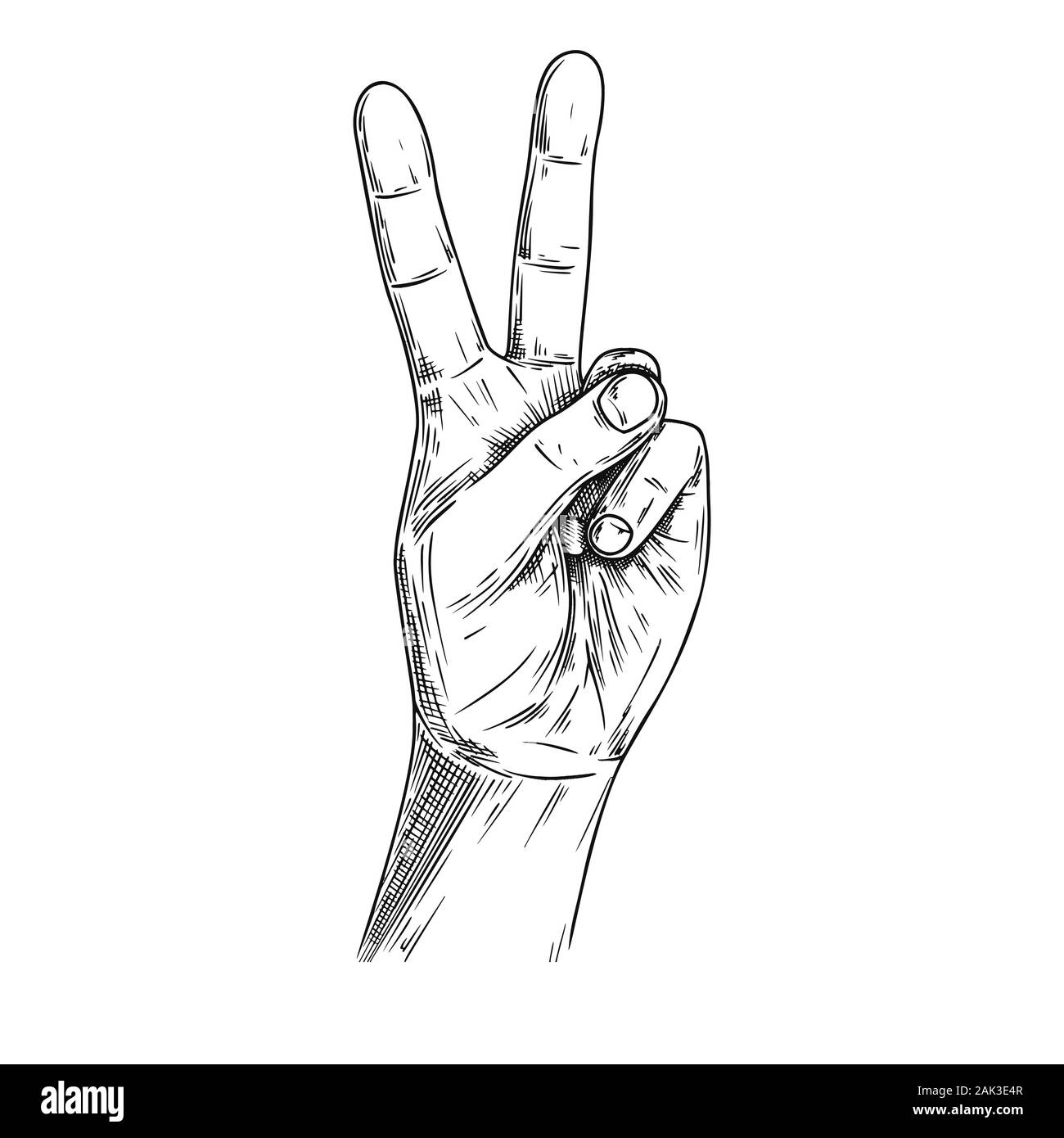 Peace Sign Hand Drawing