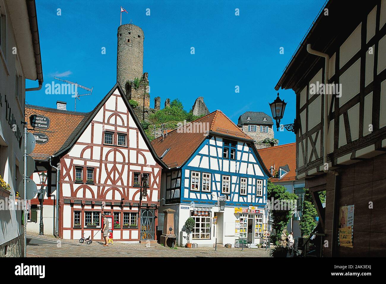 Half-timbered houses in Eppstein`s Old Town in the Taunus, Germany ...