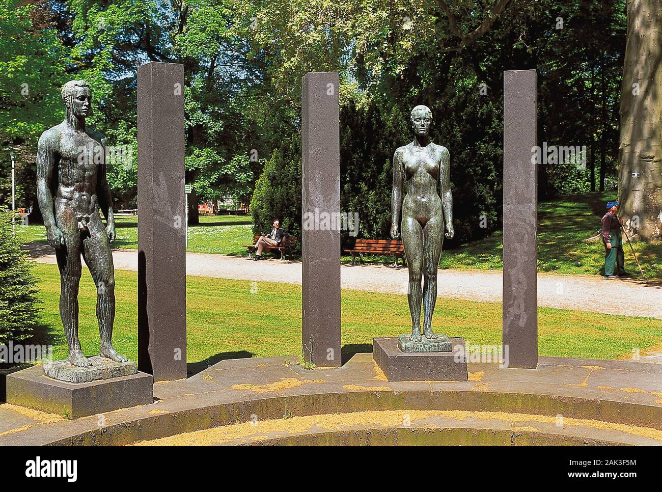 Sculptures in the Rothschildpark in Frankfurt, Germany. It reminds to ...