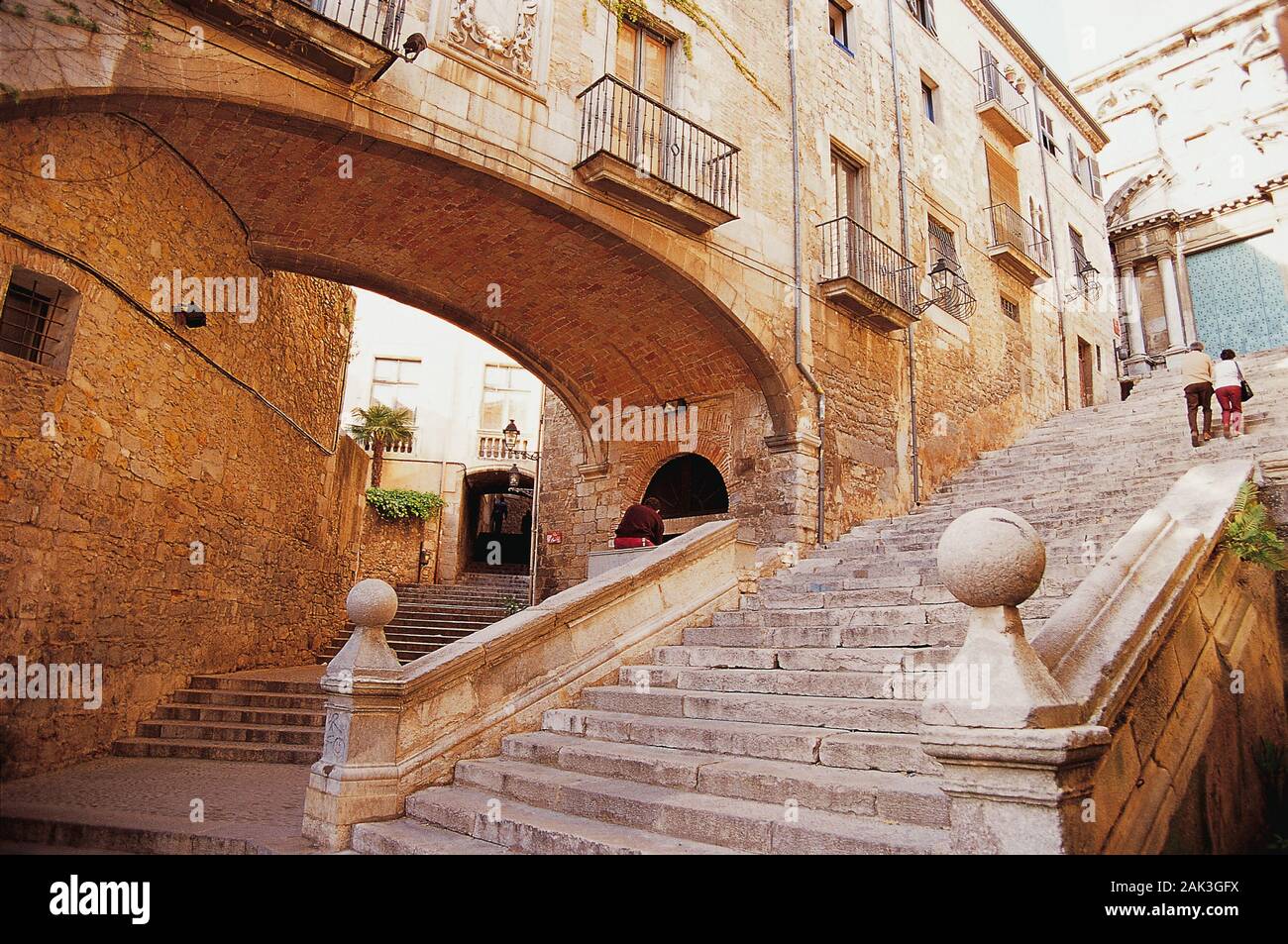 A staircase in the Jewish quarter El Call in Girona. (undated picture ...