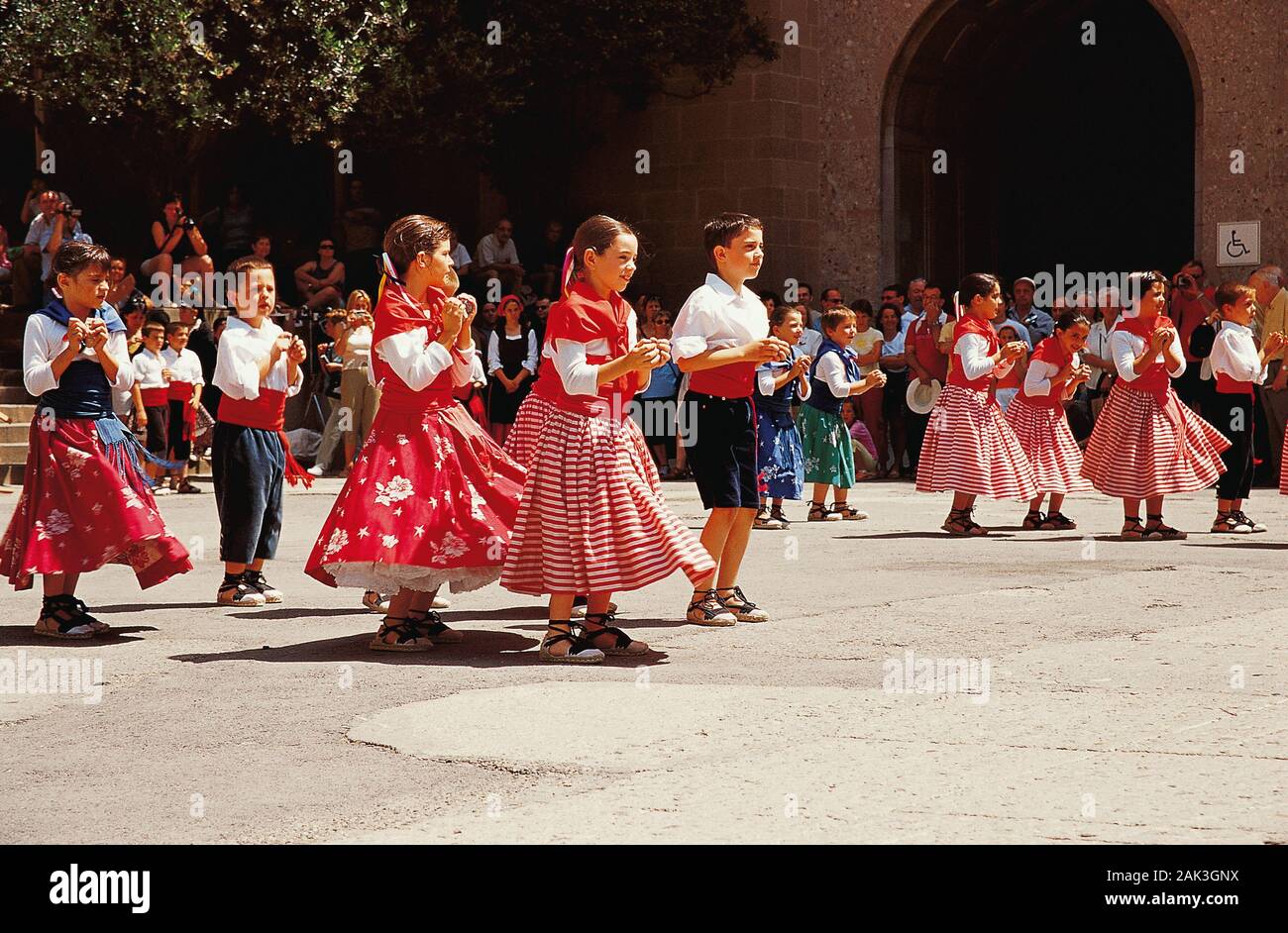 A child dance performance on the Placa de Santa Maria of the ...
