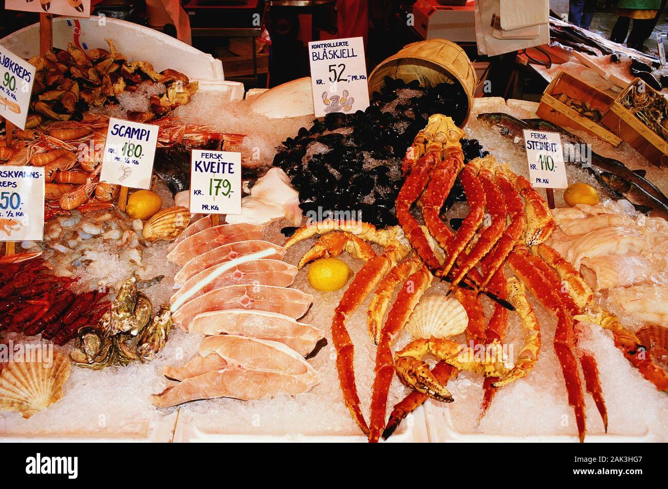 The fish market in Bergen, Norway, always offers a great choice of ...