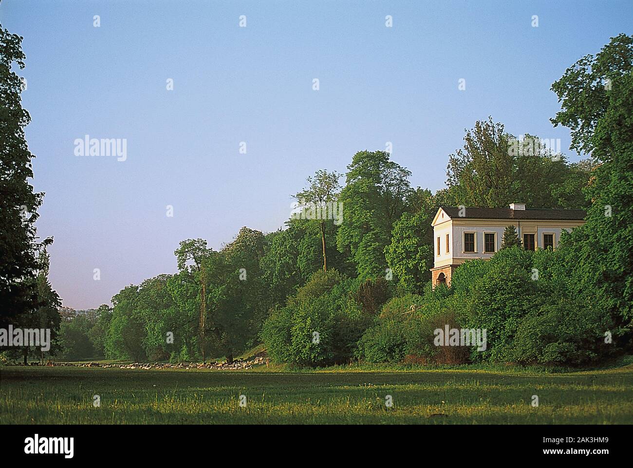 The Roman house in the park at the Ilm in Weimar, Germany, served duke ...