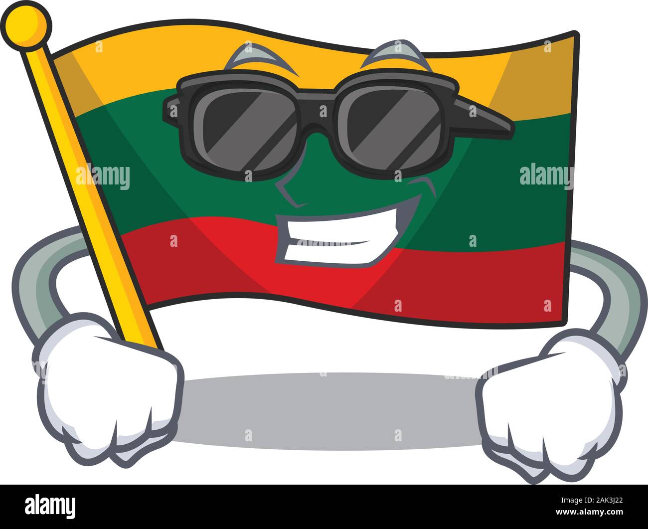 Super cool flag lithuania character wearing black glasses Stock Vector ...