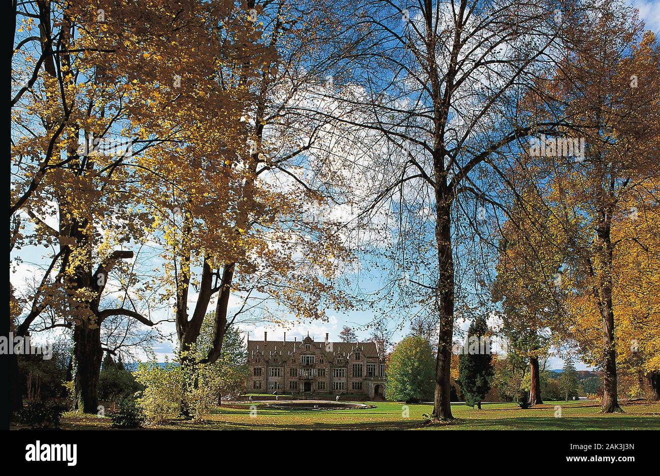 The beautiful castle Altenstein is located in the landscape park at Bad ...