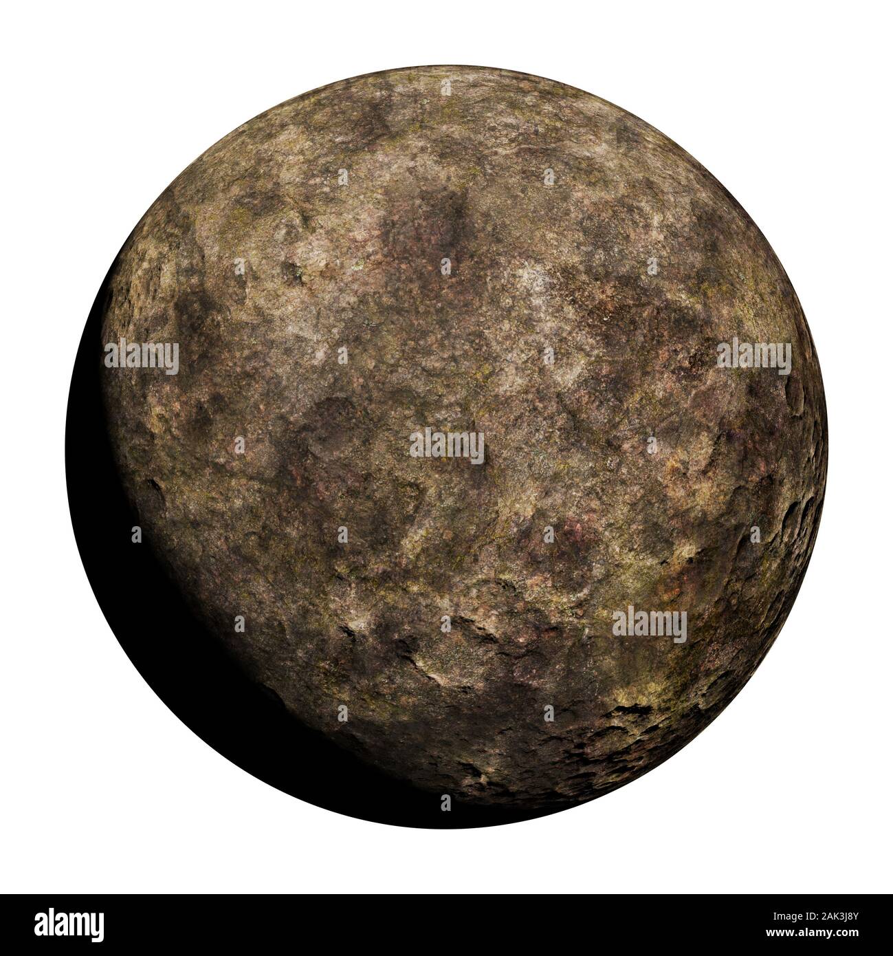 alien planet, dry and rocky world in deep space, exoplanet isolated on ...