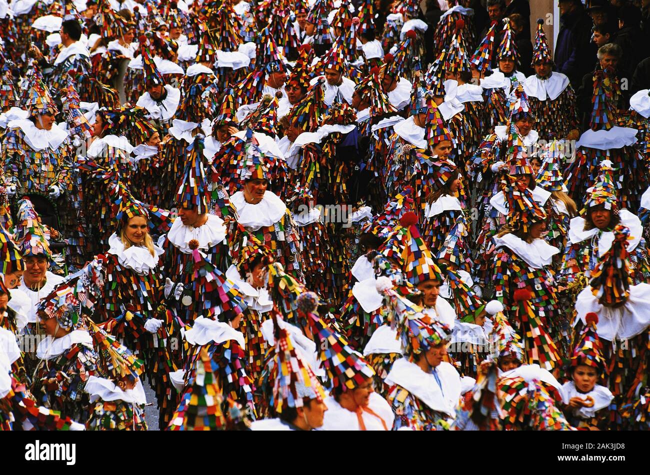 The Carnival in Buchen, Germany, is a colored show every year. It is ...
