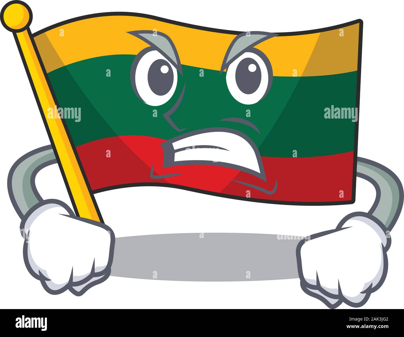 Flag lithuania cartoon character design having angry face Stock Vector ...