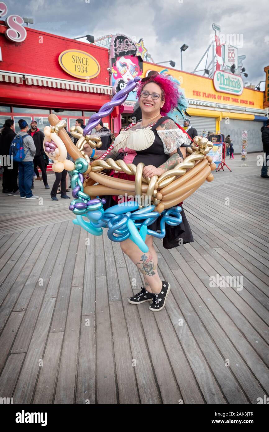 Posed portrait of a professional balloon maker on the Boardwalk in ...