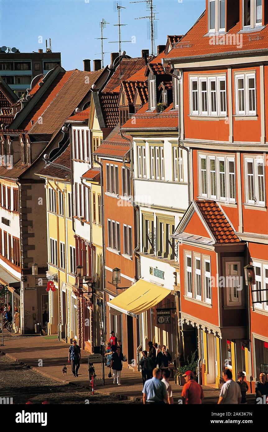 This photo shows the merchant family houses at the market place of ...