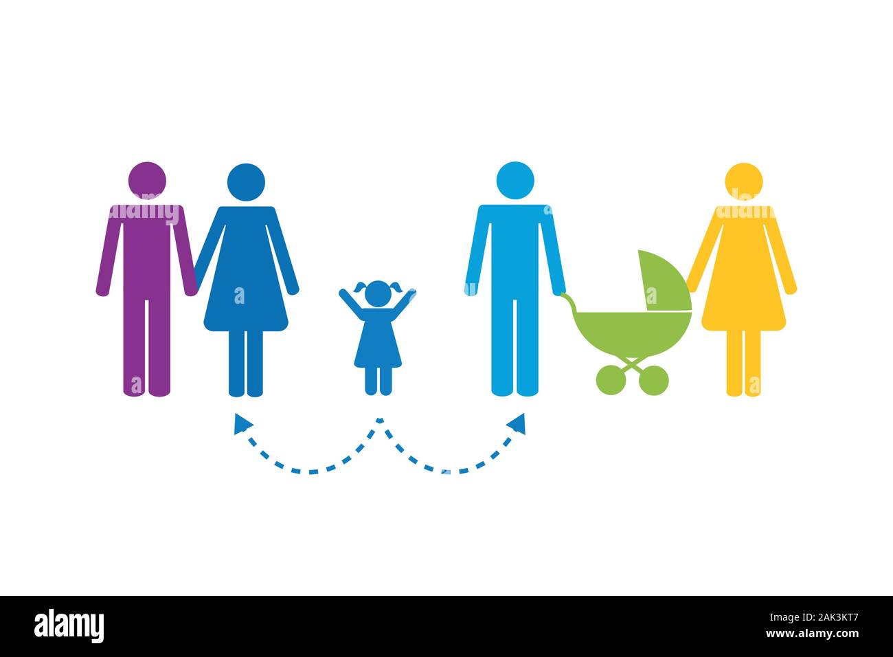 colorful patchwork family concept pictogram vector illustration EPS10 ...