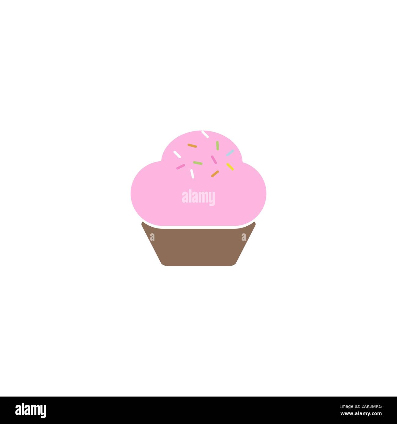 Cupcake shop logo template. Pink creamy glossy cake illustration Stock ...