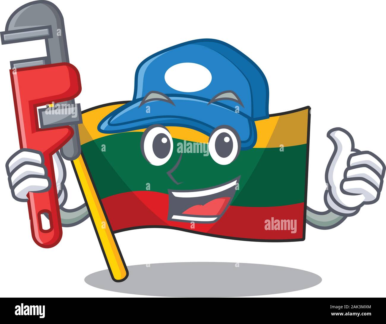Cool Plumber flag lithuania on mascot picture style Stock Vector Image ...