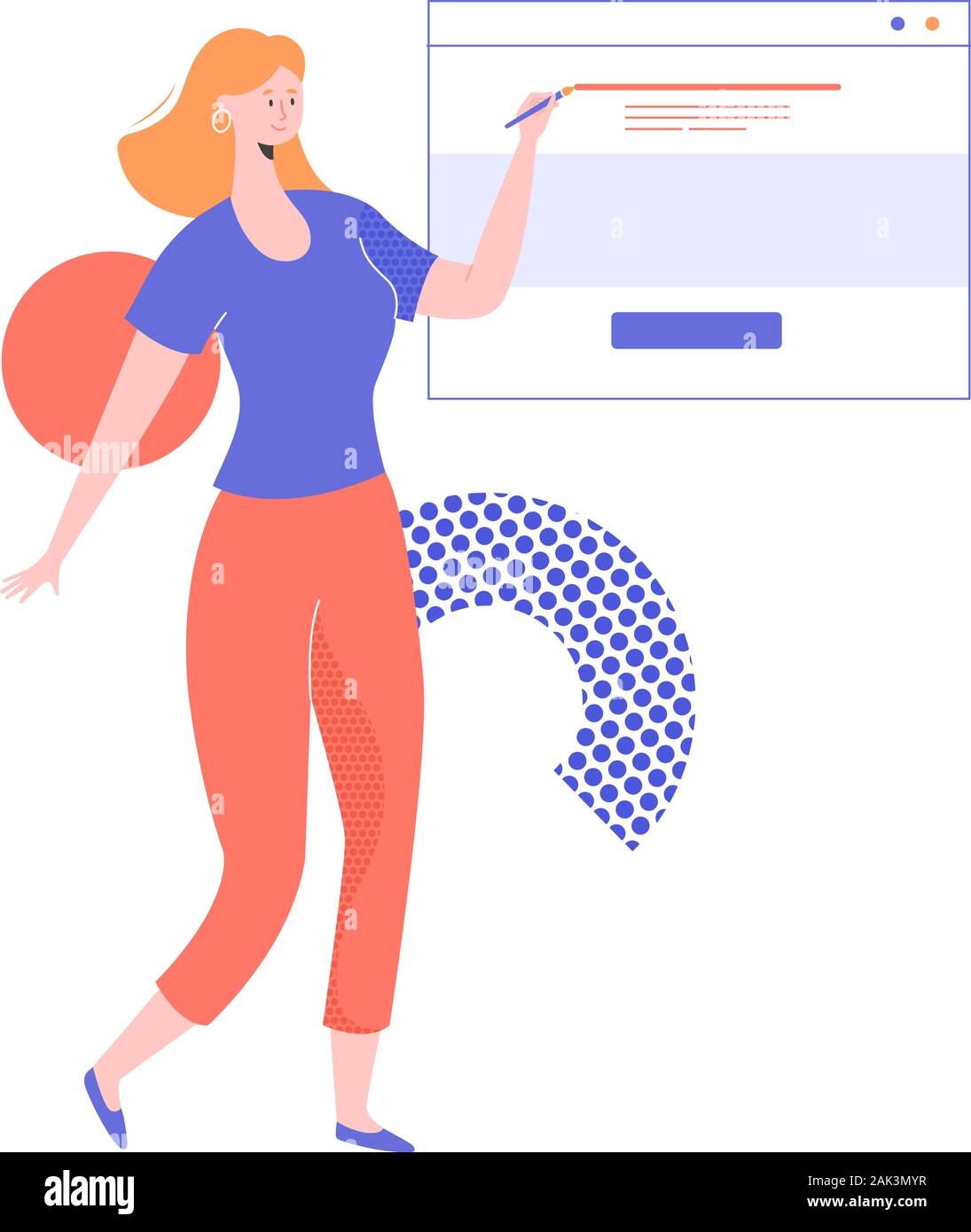 Girl character web designer adds color palette Stock Vector Image & Art ...