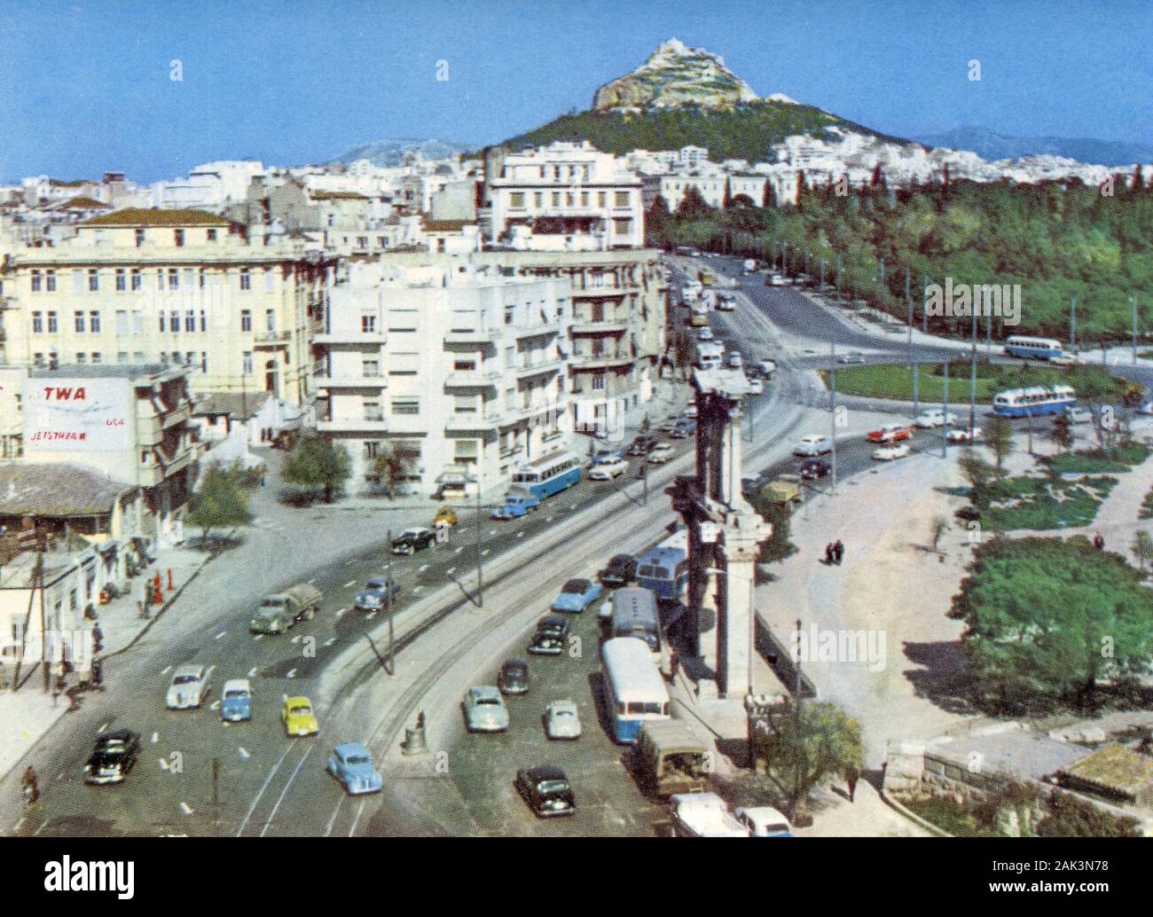 A 1950's-60's postcard of Hadrian's Arch and in the background ...