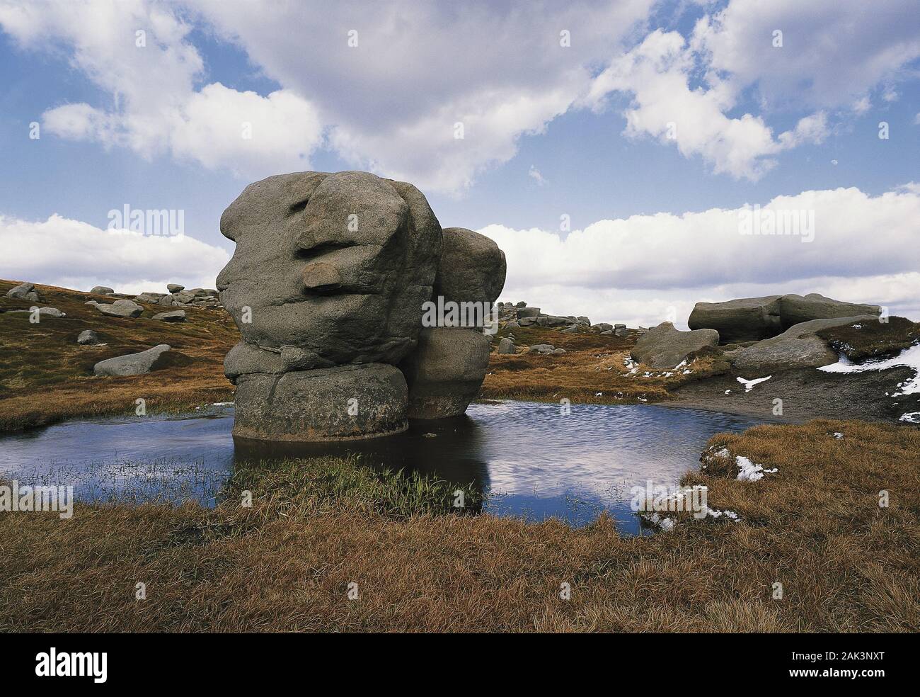 Weather-beaten stones at Kinder Scout, England. (undated picture ...