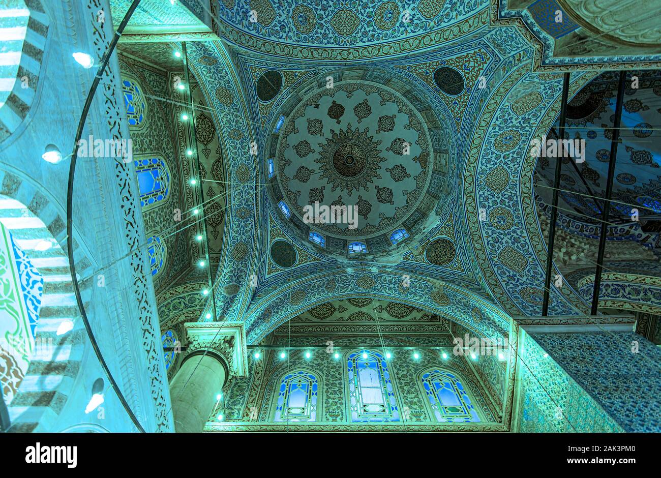 Blue Mosque, Details of Interior of Blue Mosque or Sultanahmet in ...