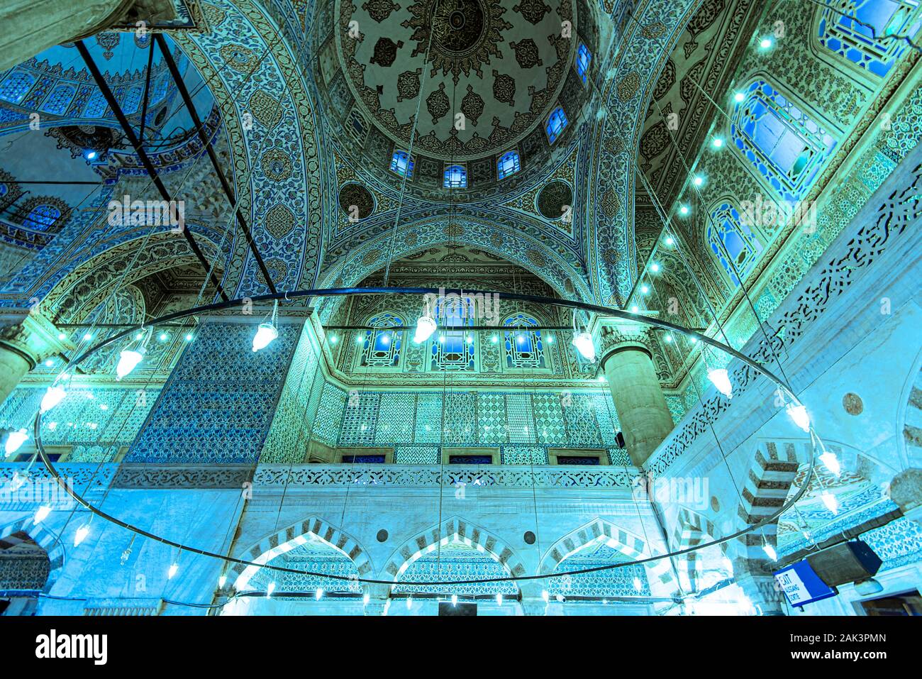 Blue Mosque, Details of Interior of Blue Mosque or Sultanahmet in ...