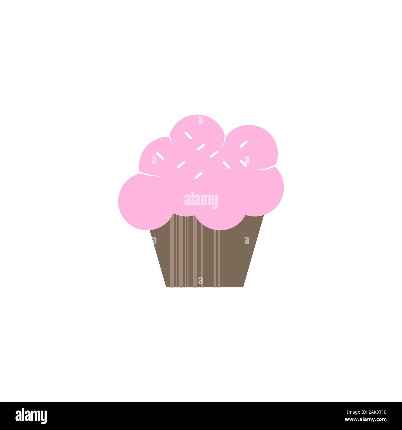 Cupcake shop logo template. Pink creamy glossy cake illustration ...