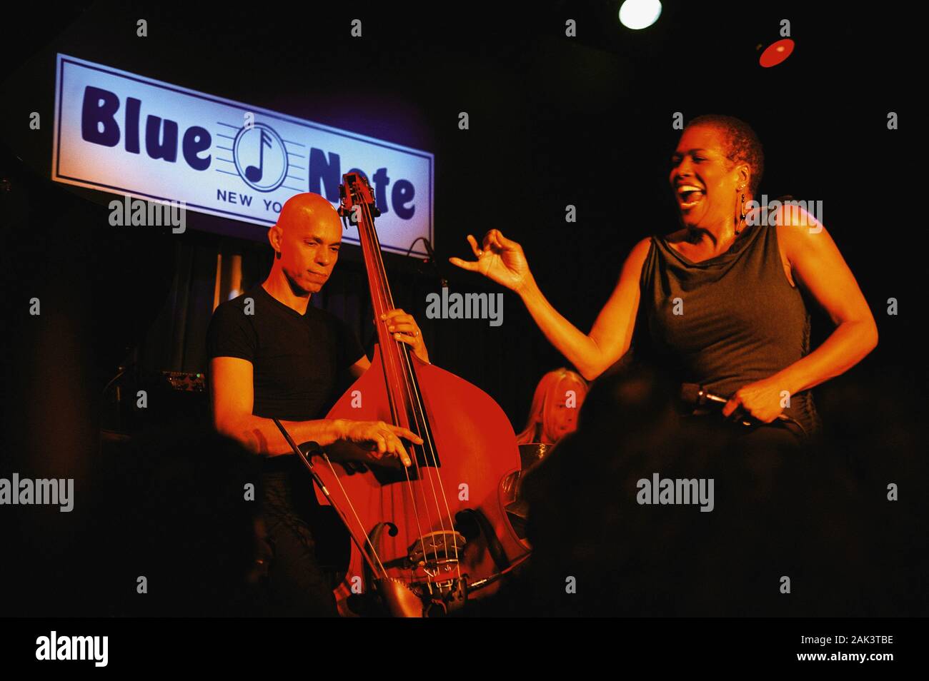 Two artists at a jazz concert in the club "Blue Note" in the New York ...