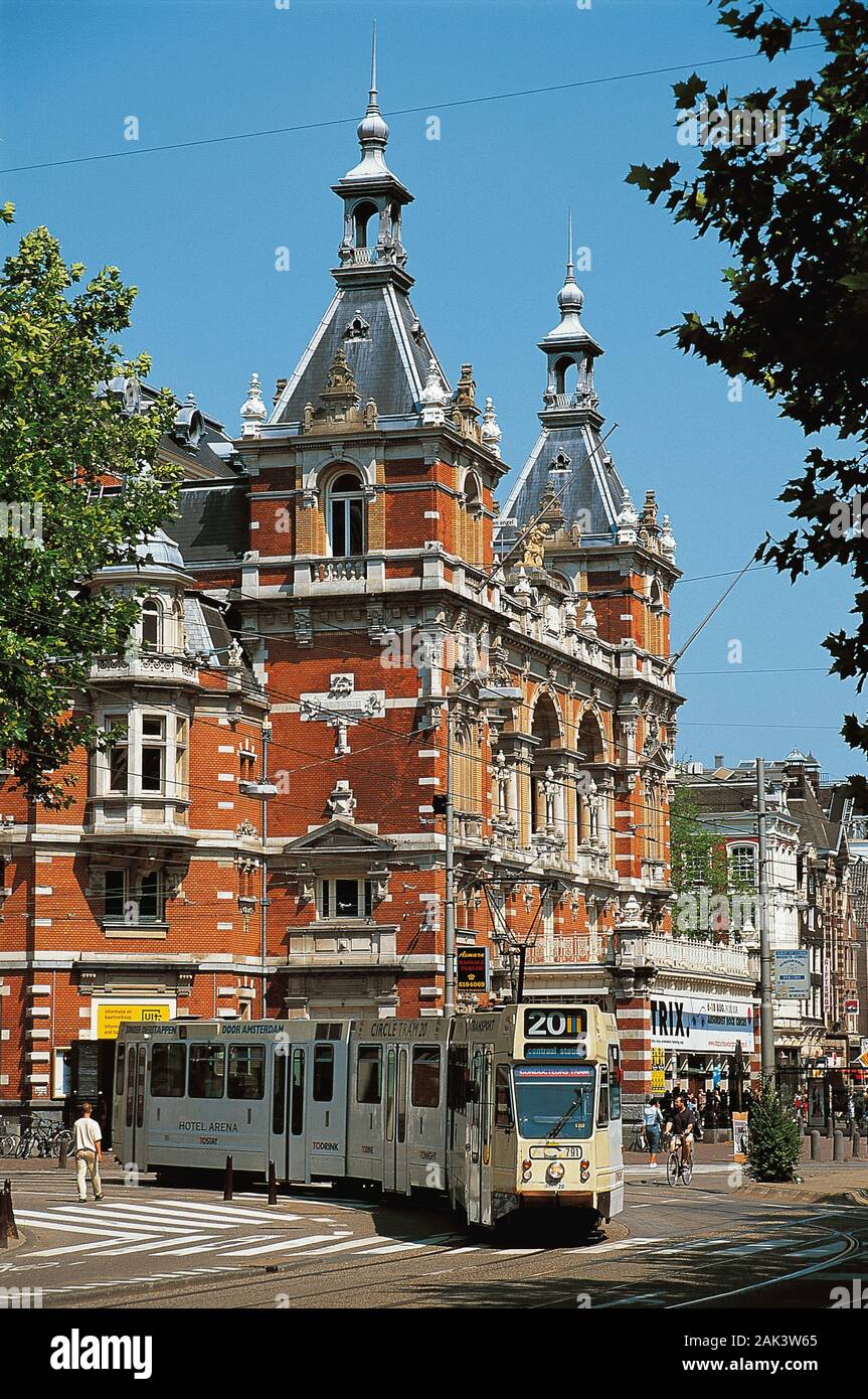 View of the coltish designed facade of the Stadsschouwburg at the ...