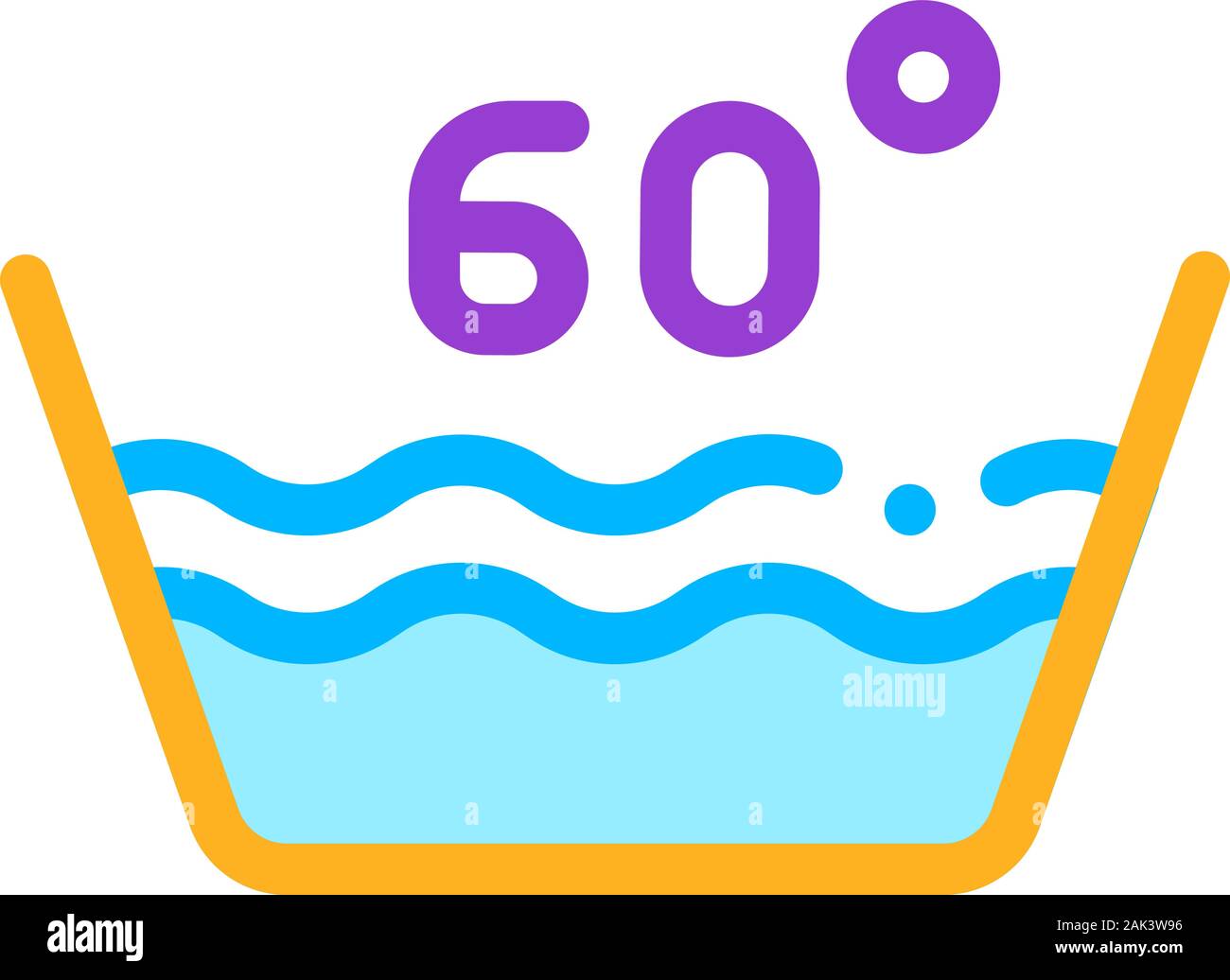 Laundry Sixty Degrees Celsius Vector Line Icon Stock Vector Image & Art ...