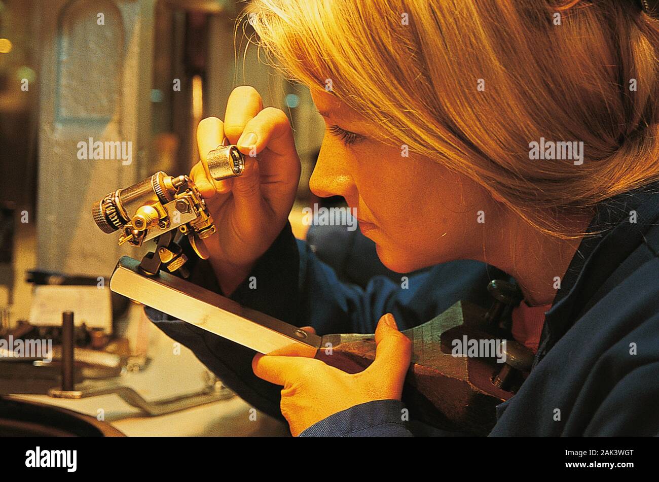 Diamond cutter at work in Amsterdam. Until the Second World War the ...