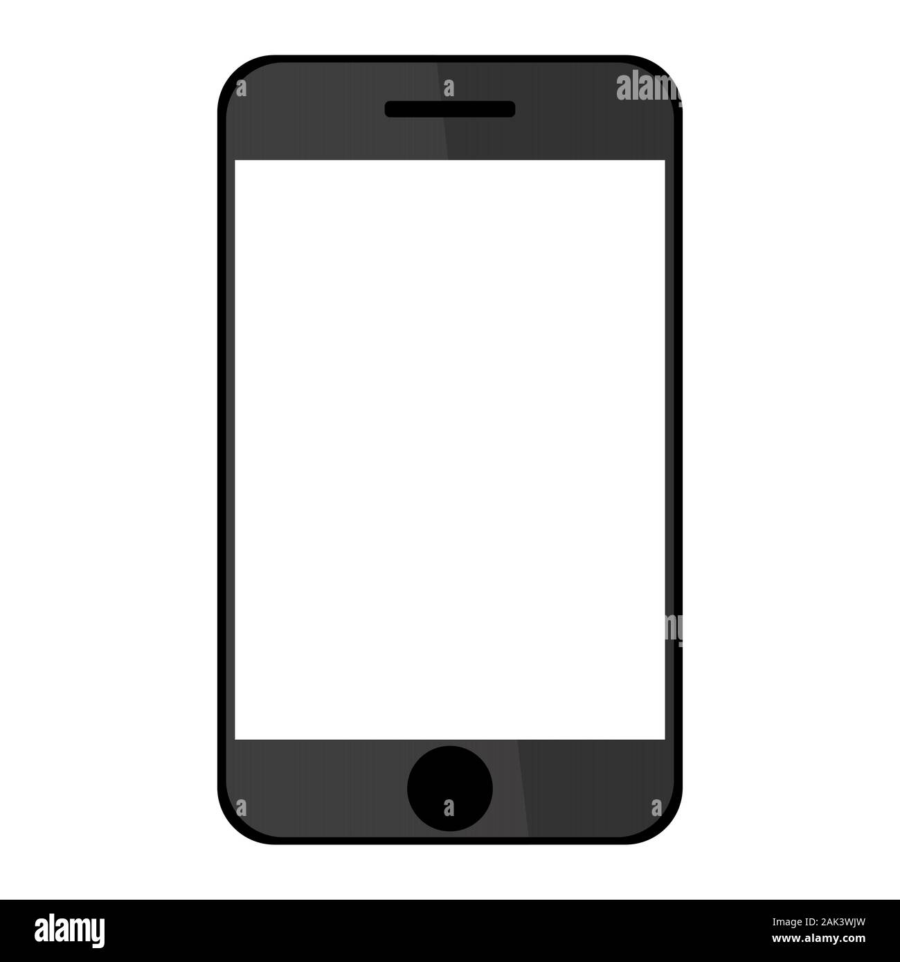 flat phone white screen, vector drawing modern smart phone design Stock ...