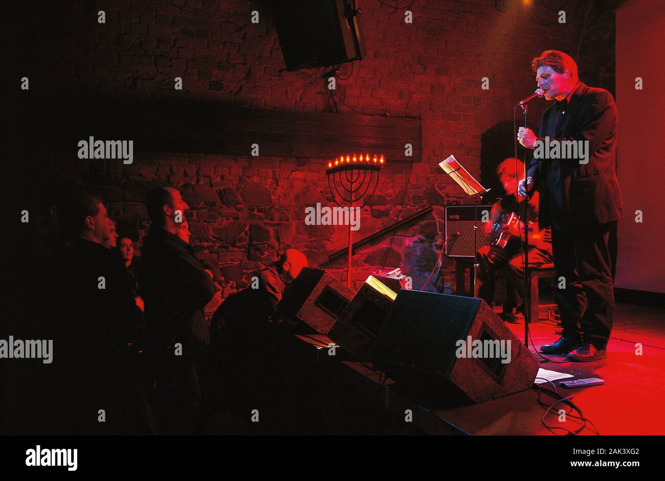 This photo shows a scenic reading with Makarios in the Moritzbastei in ...