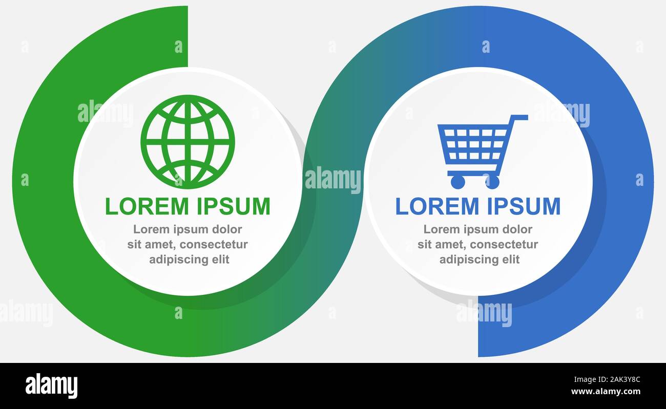 Business and commerce diagram, flat design infographic template, web ...