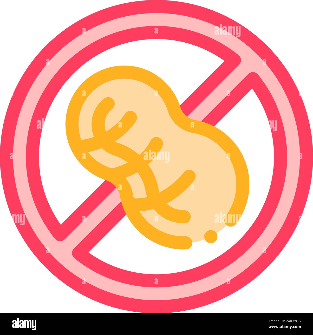 Allergen Free Sign Peanut Vector Thin Line Icon Stock Vector Image ...