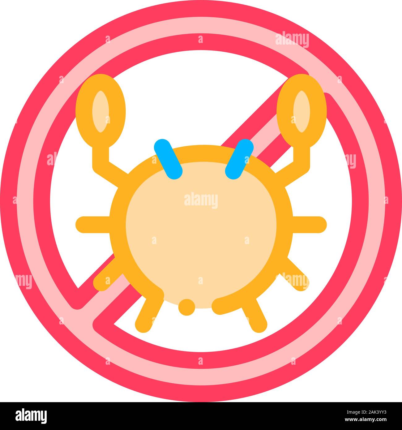 Allergen Free Sign Seafood Vector Thin Line Icon Stock Vector Image ...