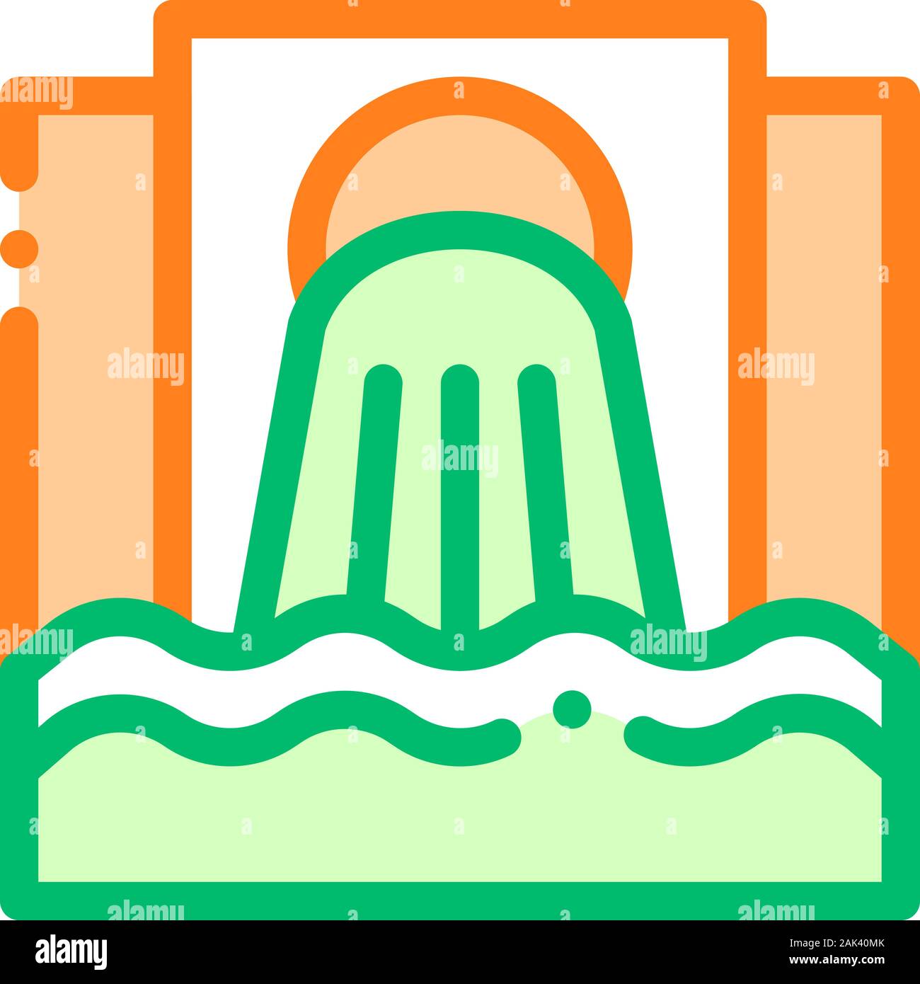 Waste Outpouring From Spout Vector Thin Line Icon Stock Vector Image ...