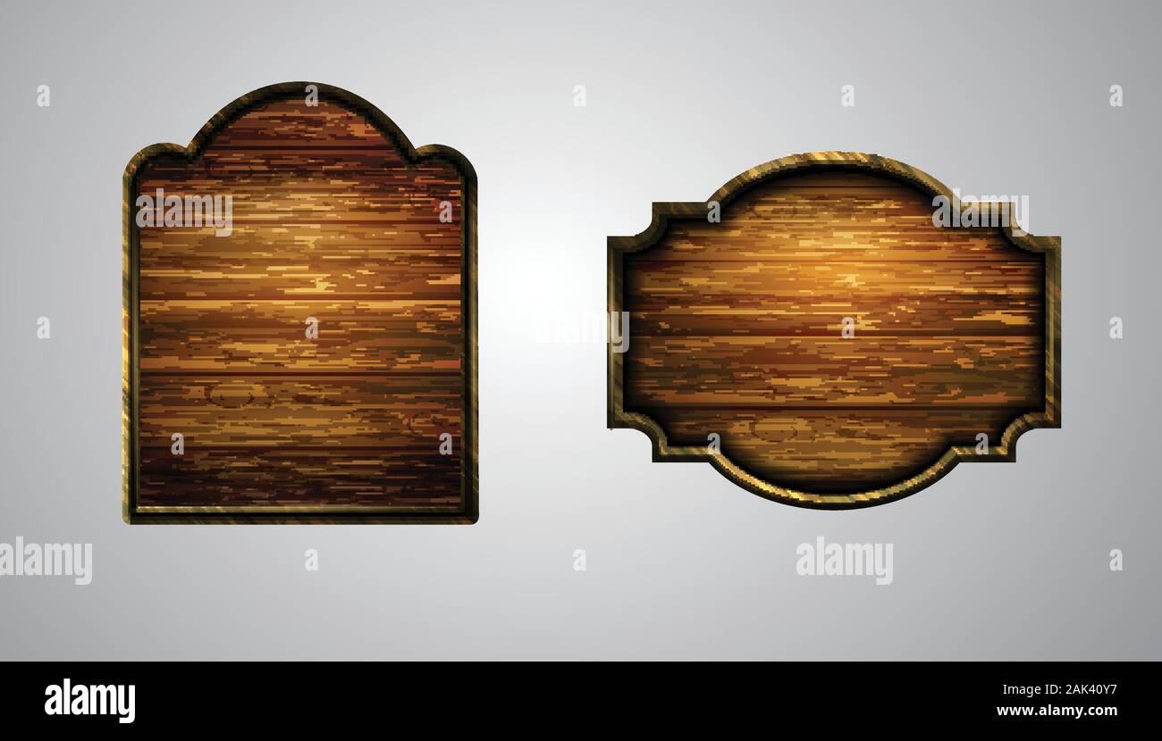 Vector realistic illustration of wooden signboard Stock Vector Image ...