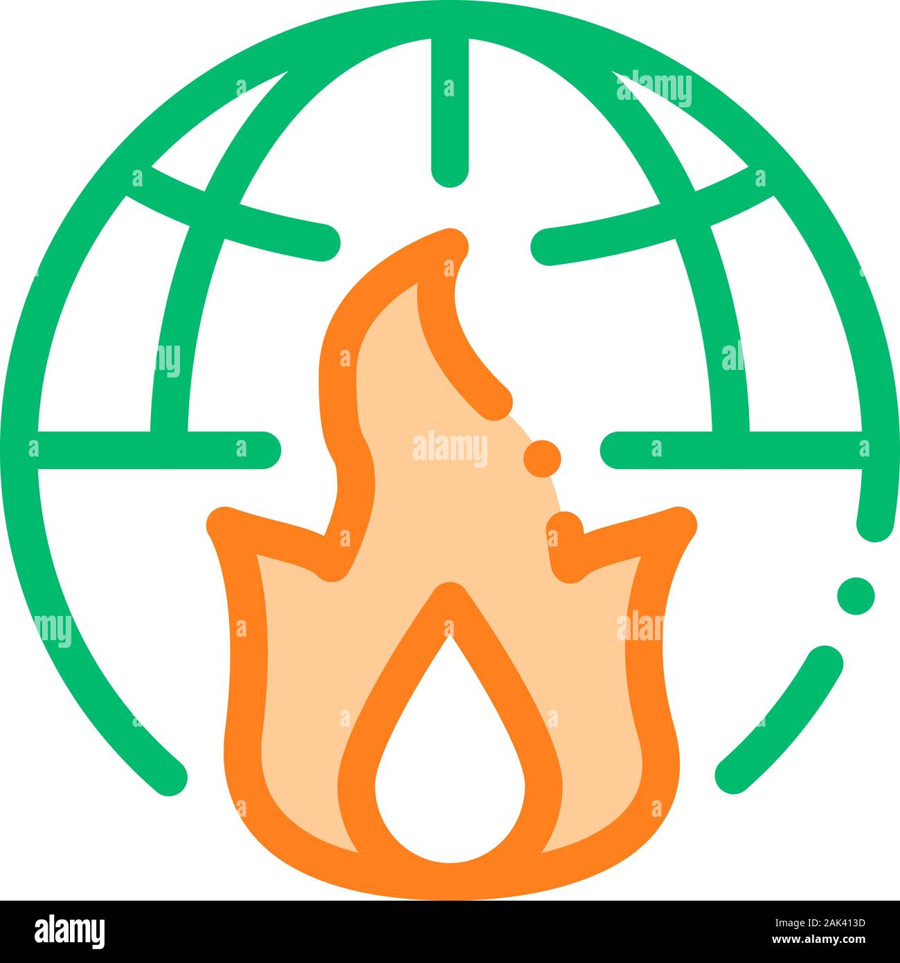 Wilderness Fire Planet Earth Vector Thin Line Icon Stock Vector Image ...