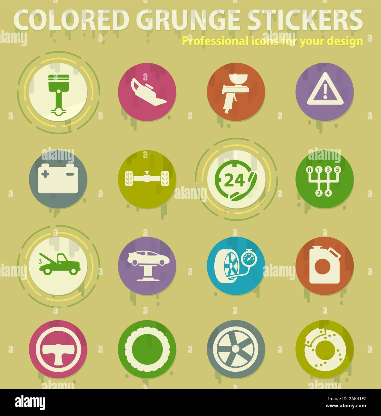 Grunge steering wheel car Stock Vector Images - Alamy