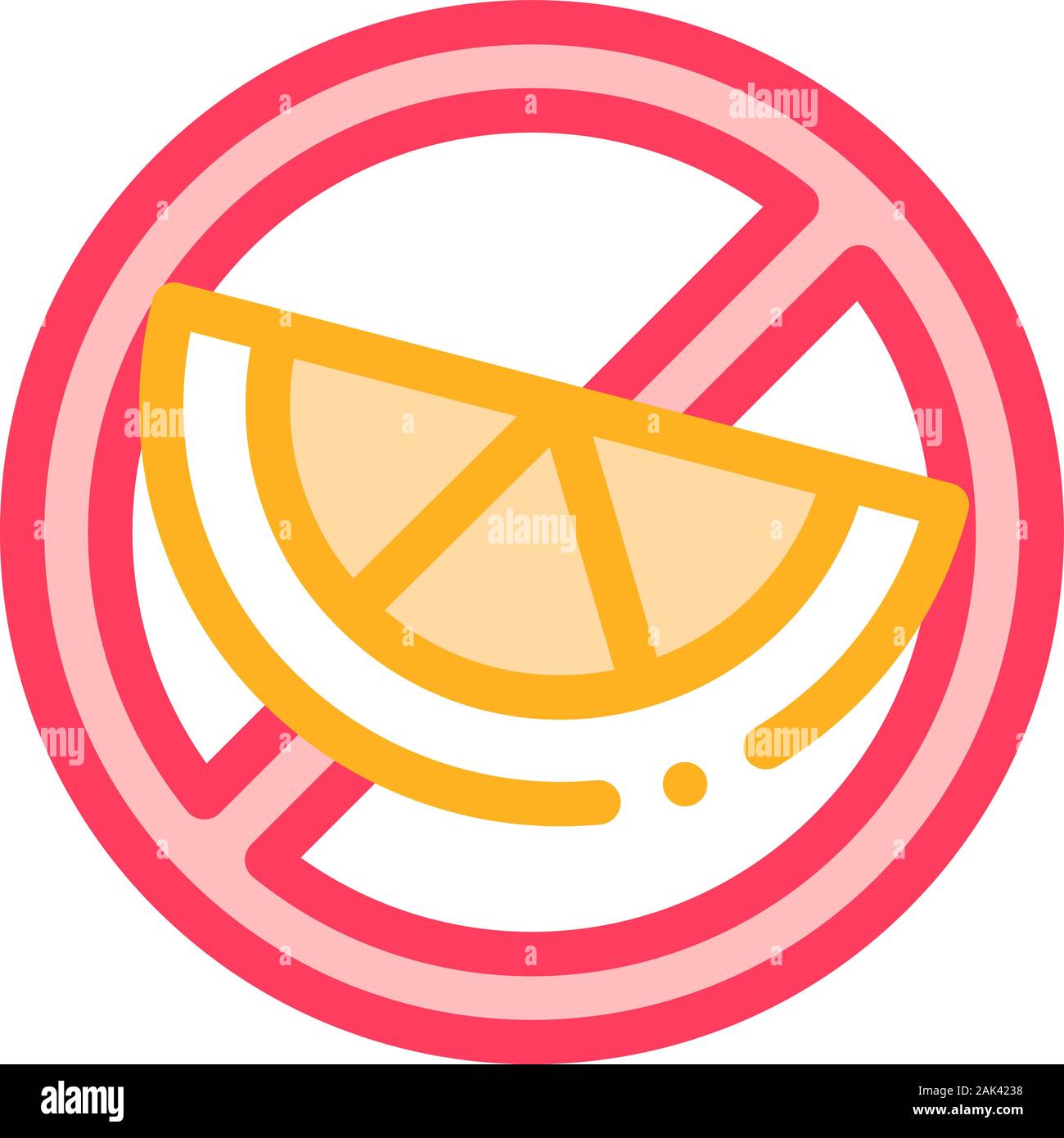 Allergen Free Sign Citrus Vector Thin Line Icon Stock Vector Image ...