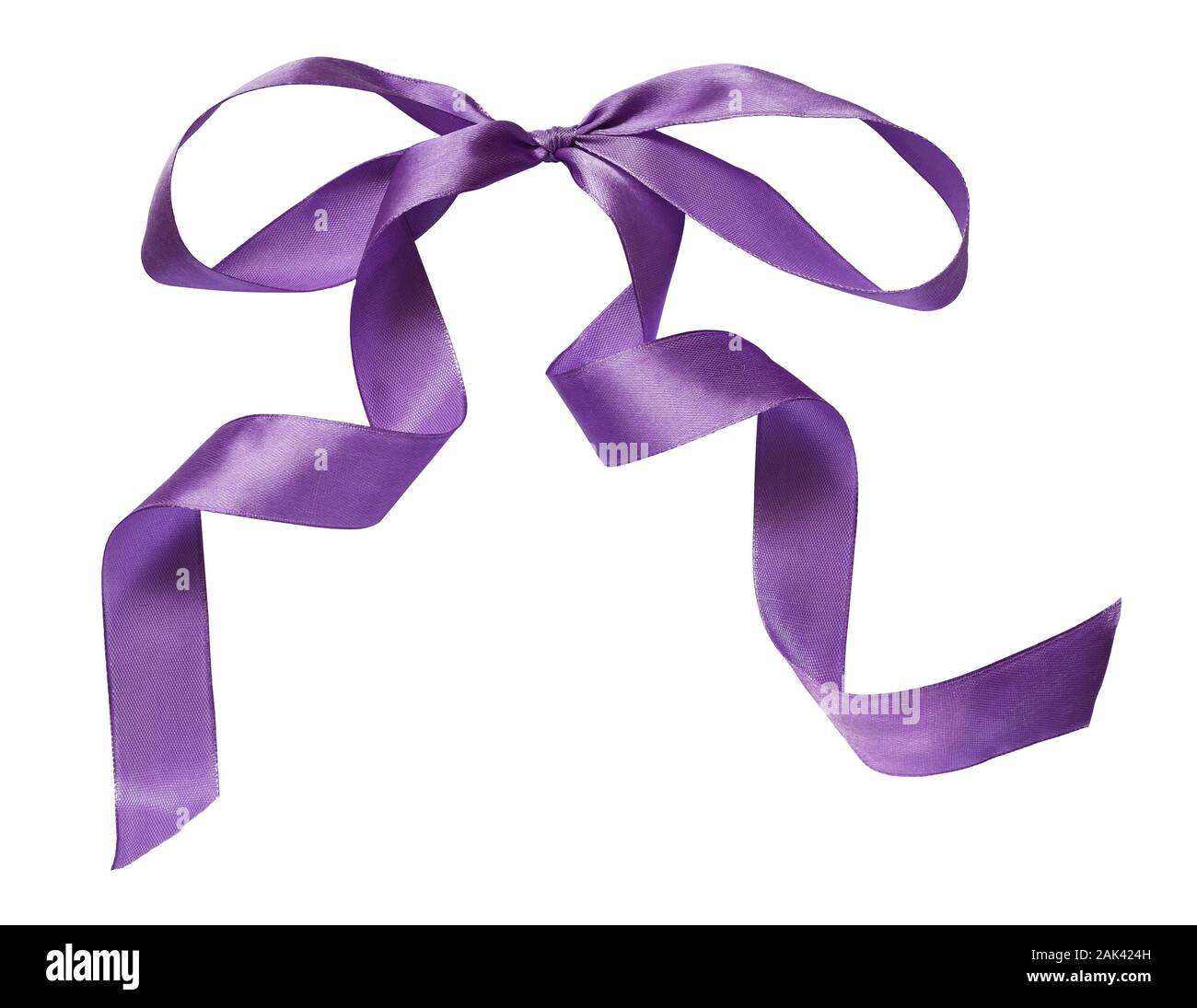 Large lilac silk ribbon bow isolated on white Stock Photo - Alamy