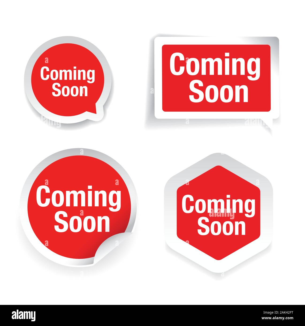Coming Soon red label set Stock Vector Image & Art - Alamy