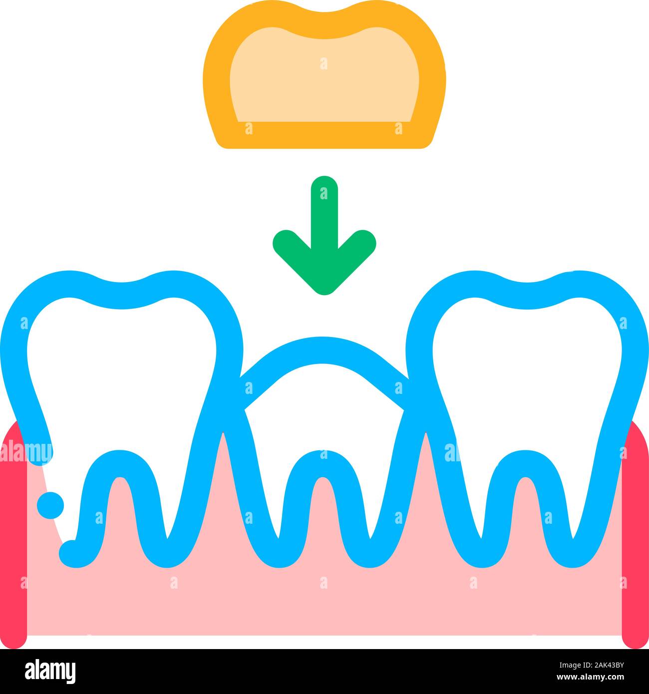 Stomatology Tooth Crown Vector Thin Line Sign Icon Stock Vector Image ...