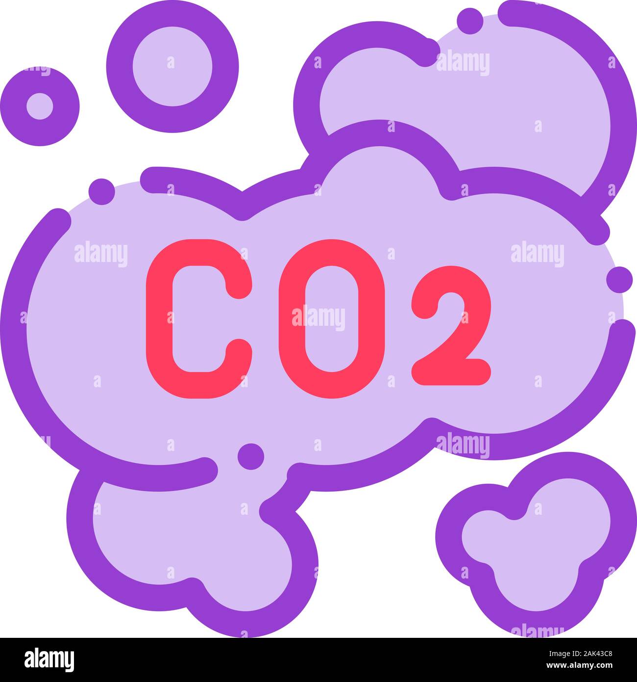 Co2 Smoulder Smoke Steam Air Vector Thin Line Icon Stock Vector Image ...