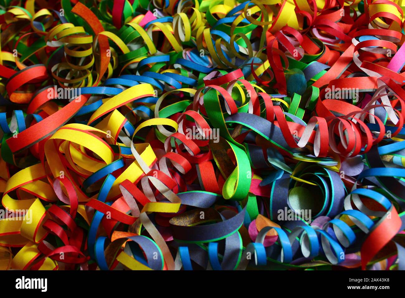 The picture shows paper streamers and confetti Stock Photo - Alamy