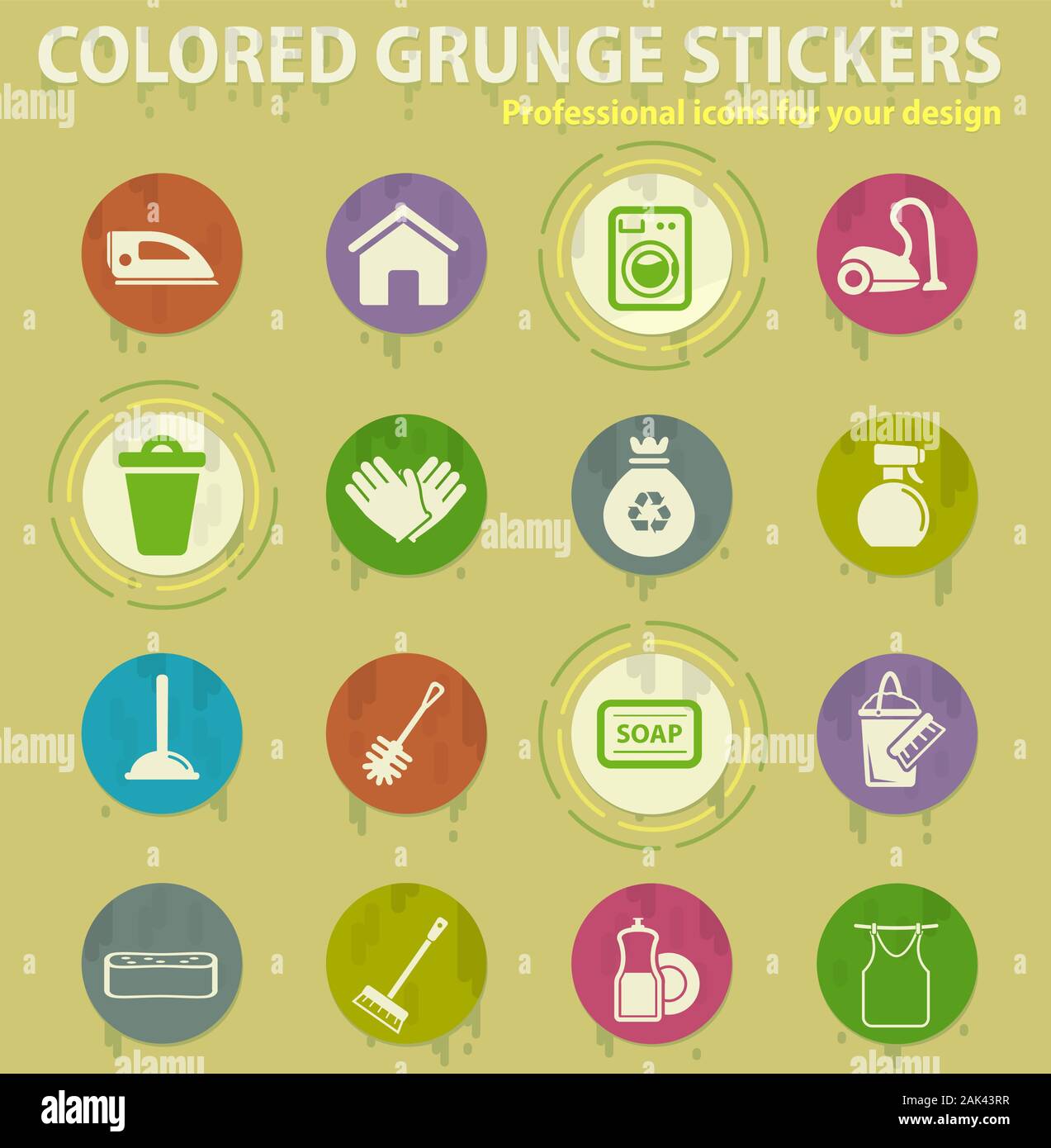 Hand washing flat icons Stock Vector Images - Alamy