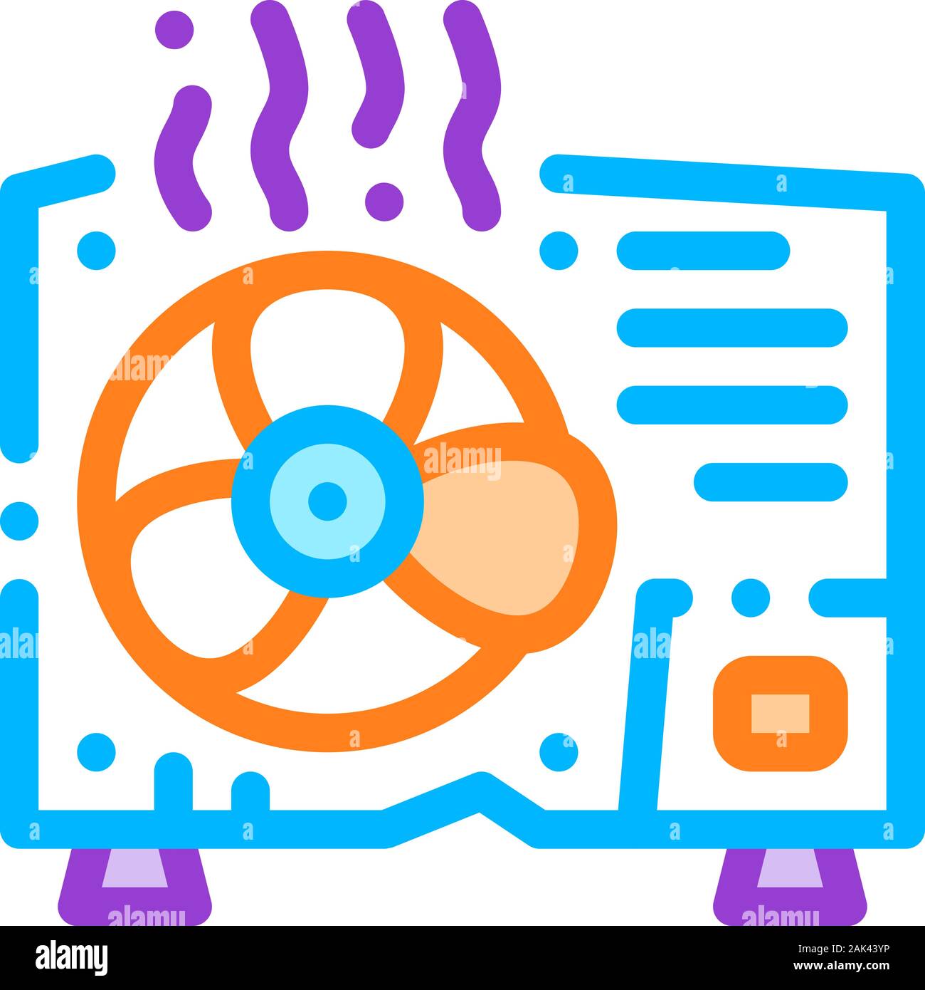 Broken Conditioner System Vector Thin Line Icon Stock Vector Image ...