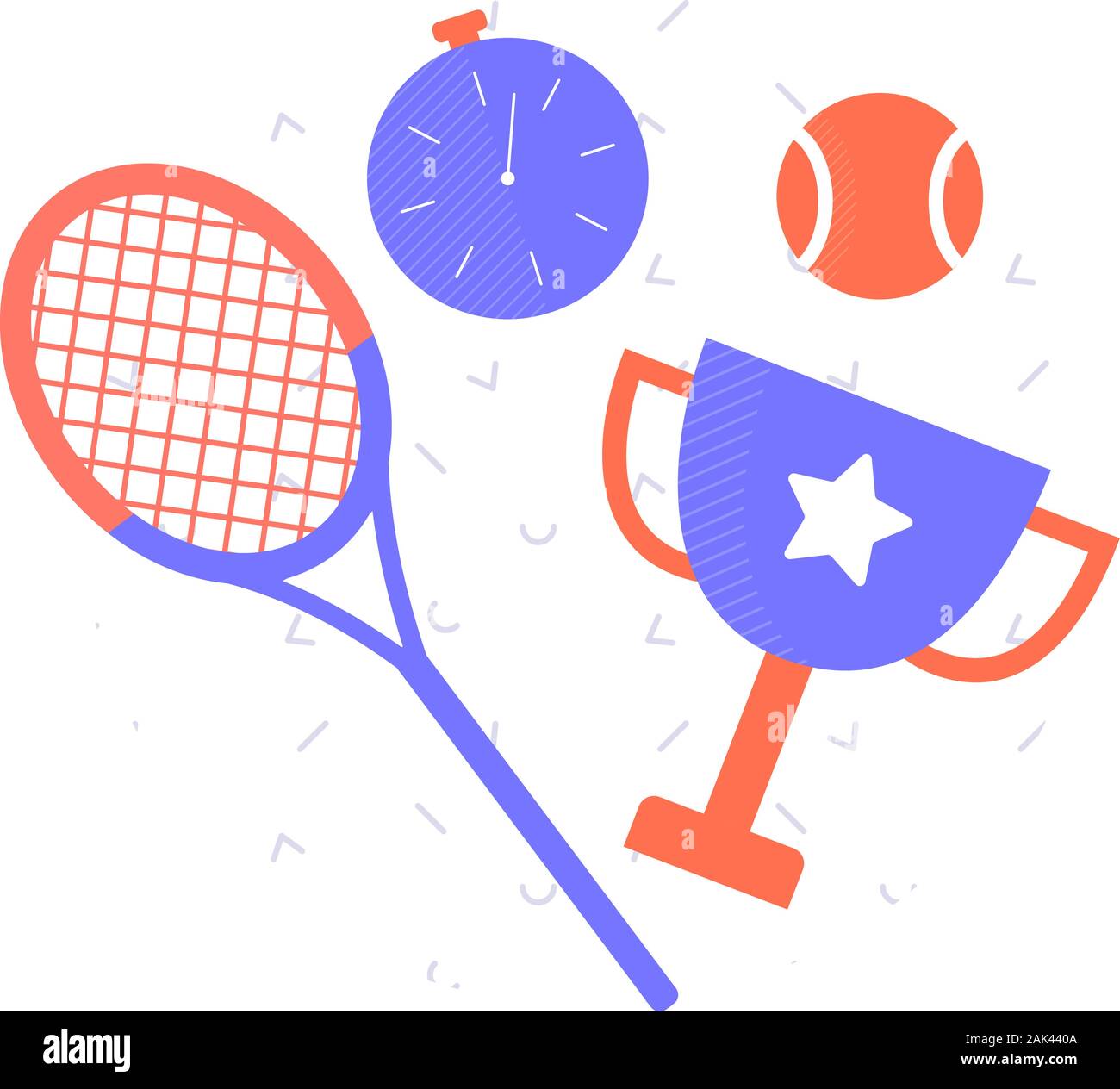 Tennis racket, stopwatch, ball, winners cup Stock Vector Image & Art ...