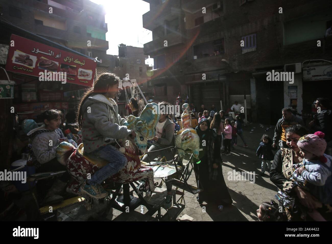 Cairo, Egypt. 07th Jan, 2020. Egyptian Coptic children play in a ...